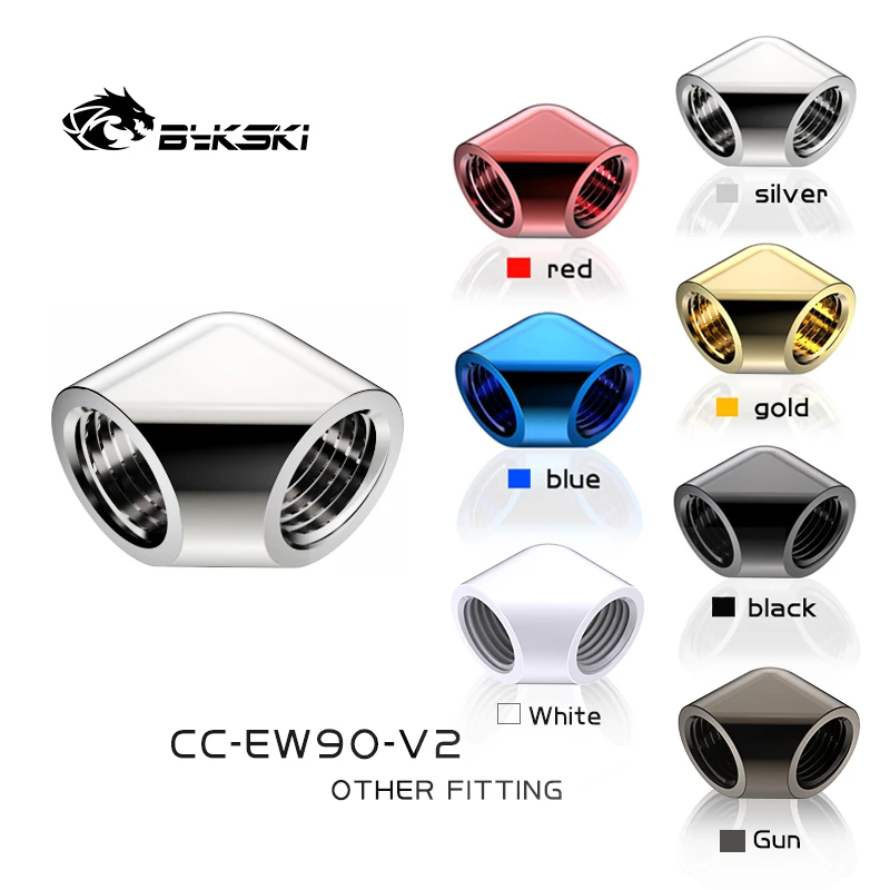 90 Degree Fitting Watercooling | Bykski Water Cooling Fittings - G1/4 ...