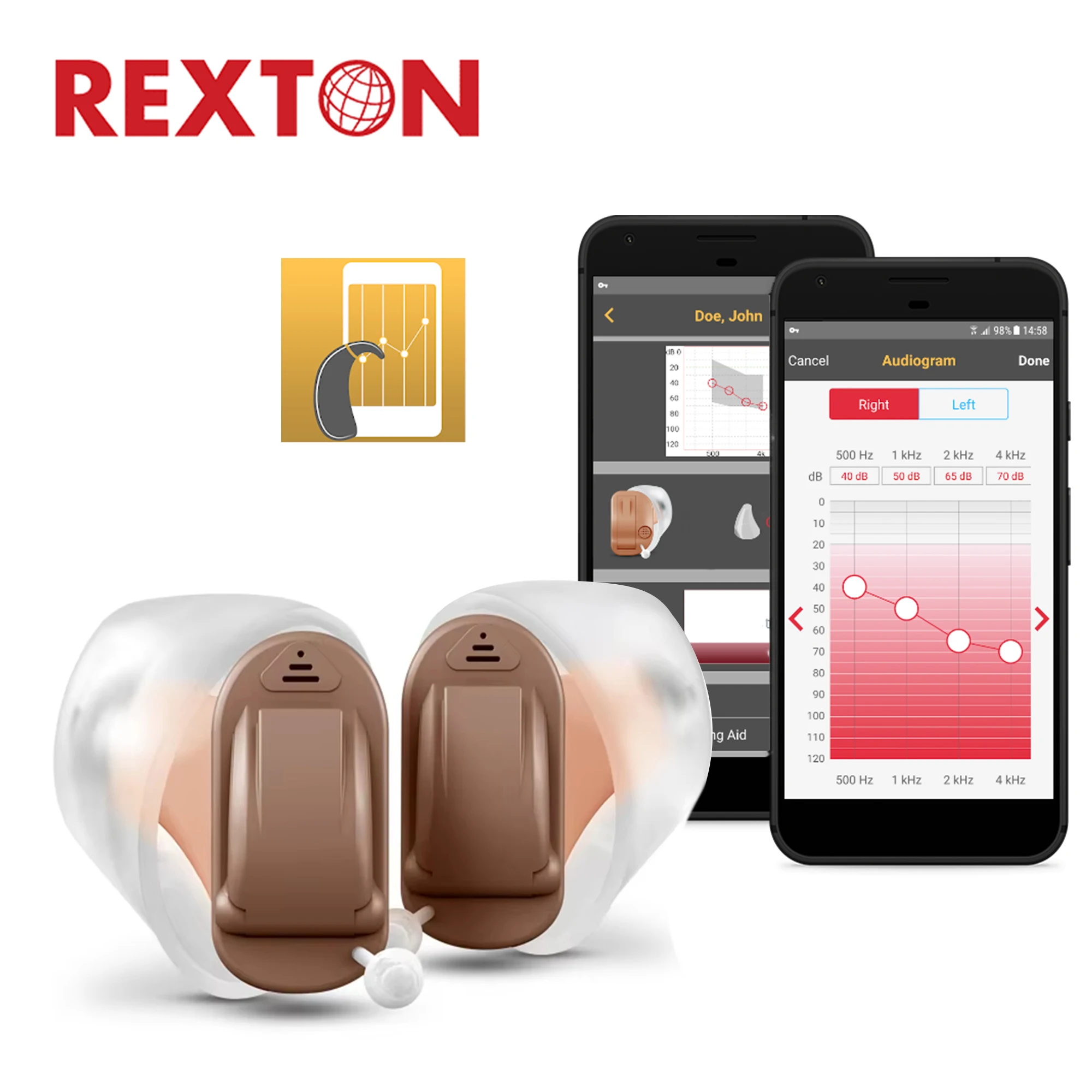 Rexton Mini audífono Digital para teléfono móvil, audífono programable ...