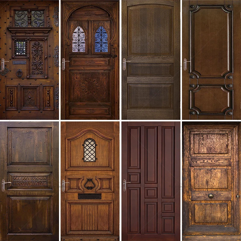Retro-Wooden-Door-Door-Sticker-Old-House-Renovation-Decorative-Sticker ...