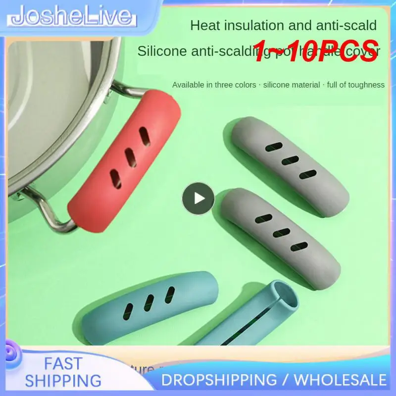 1-10PCS-Silicone-Heat-Resistant-Pot-Handle-CoverPan-Handle-Protective ...