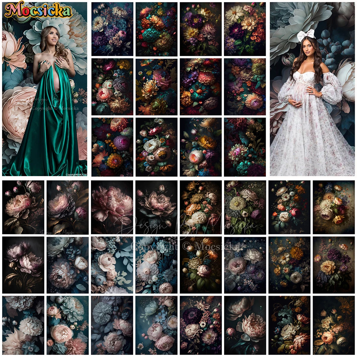 Vinyl-Abstract-Art-Flower-Maternity-Portrait-Photography-Backdrops ...