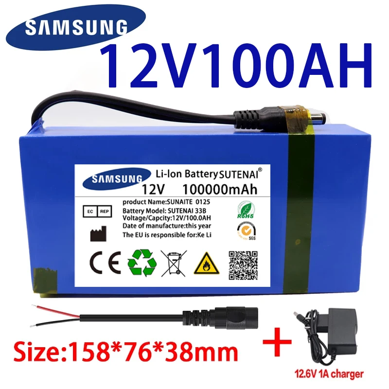 100-New-Portable-12v-100000mAh-Lithium-ion-Battery-pack-DC-12-6V50Ah ...