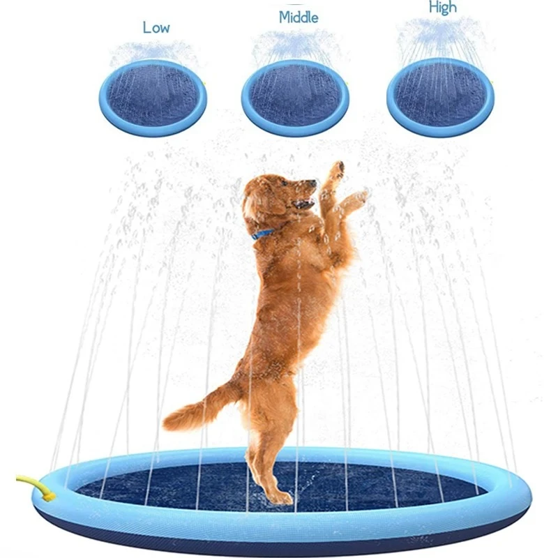 170cm Summer Pet Swimming Pool Dog Splash Sprinkler Pad Inflatable Mat ...