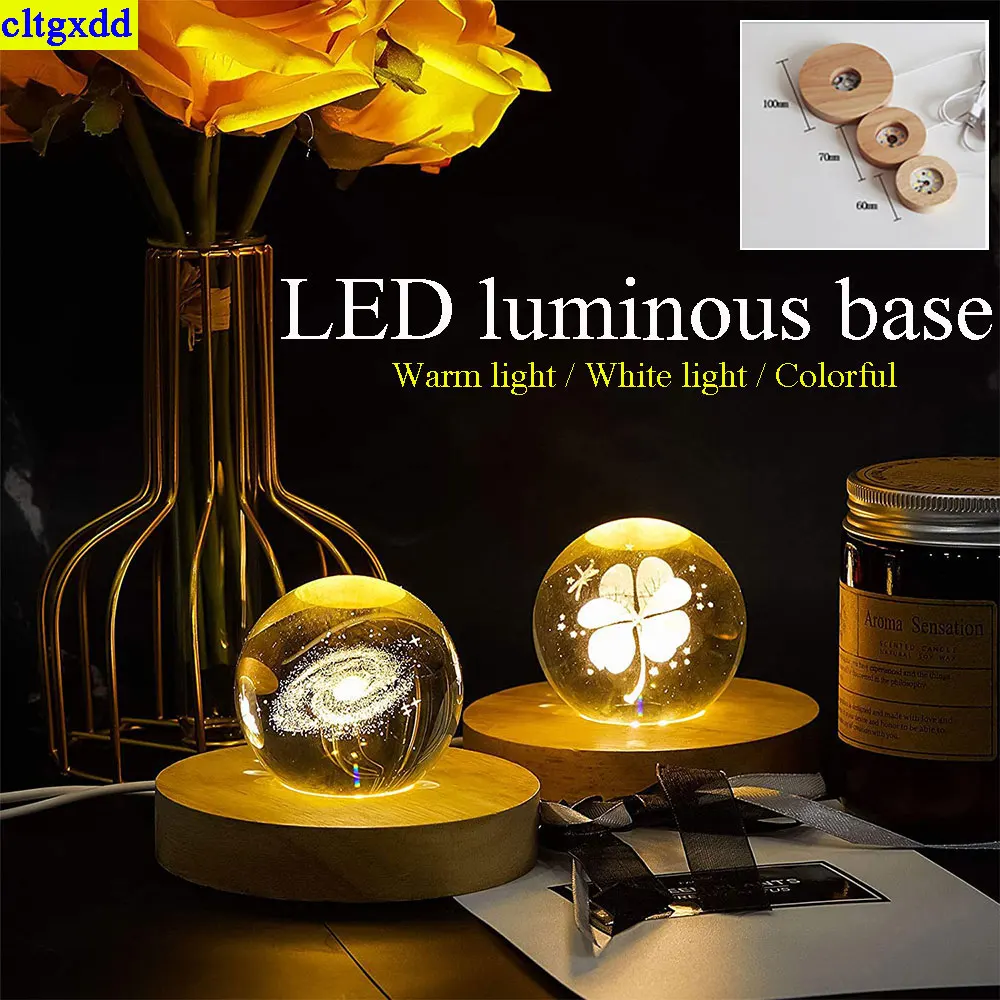 LED-Wood-Lamp-Base-USB-Rechargeable-Colorful-LED-Light-Base-with-Remote ...