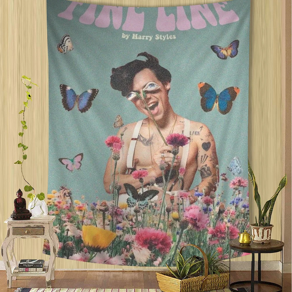 Singer H-Harry Styles Tapestry Art Printing Art Science Fiction Room ...