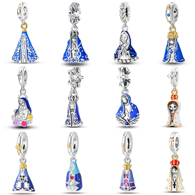 925-Sterling-Silver-Nossa-Senhora-Aparecida-Dangle-Charms-Beads-Fit ...