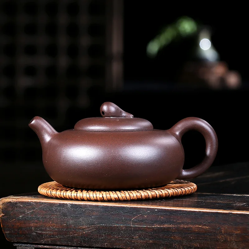280ML-Mechanical-Production-Clay-Teapot-Oblate-Yixing-Tea-Pot-Puli ...