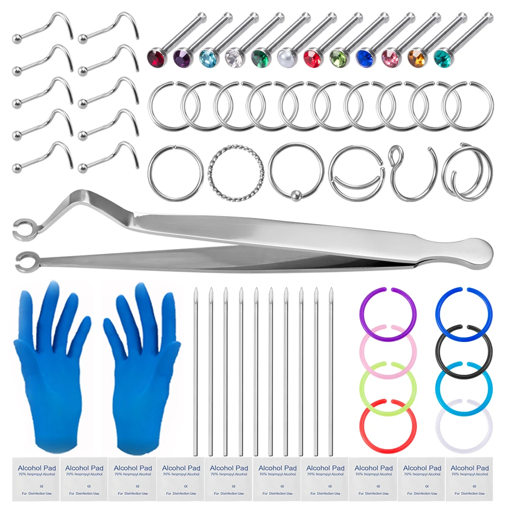 69-Pieces-Body-Jewelry-Tool-Kit-Piercing-Forceps-Clamp-Plier-Needles ...