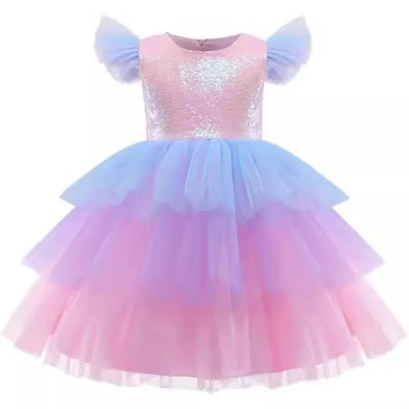 Children's Dress Children's Performance Costume Colorful Flutter ...
