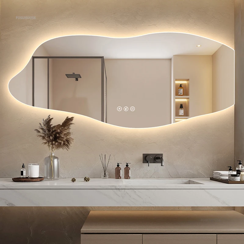 Nordic-Simple-Smart-Bathroom-Mirrors-for-Home-Irregular-Bathroom-Mirror ...