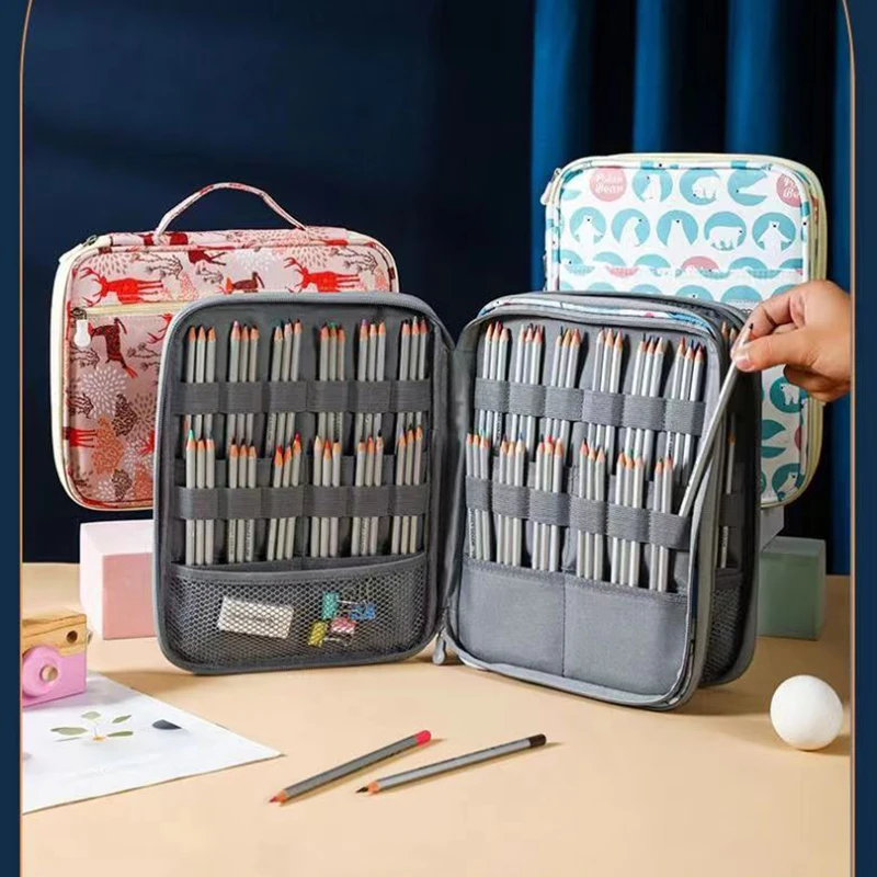 96-192-Slots-Colored-Pencil-Bag-School-Pencil-Case-Canvas-Watercolor ...