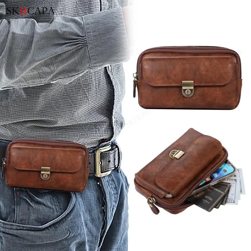 Universal Leather Phone Case Pouch For Samsung iPhone Xiaomi Huawei ...