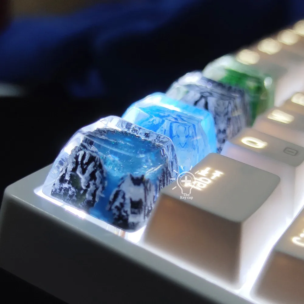 Hand-Customized-Resin-Keycaps-Snow-Mountain-Fuji-For-Mechanical-Backlit ...