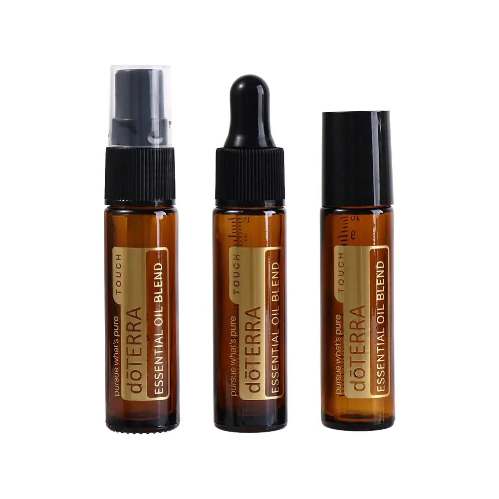 2Pcs 10ml Essential Oil Bottle doterra Amber Thick Glass Roller Bottle ...