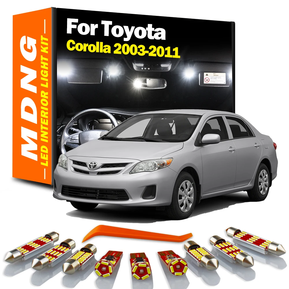 MDNG 9Pcs Canbus Auto LED Interior Light Kit For Toyota Corolla 2003 ...