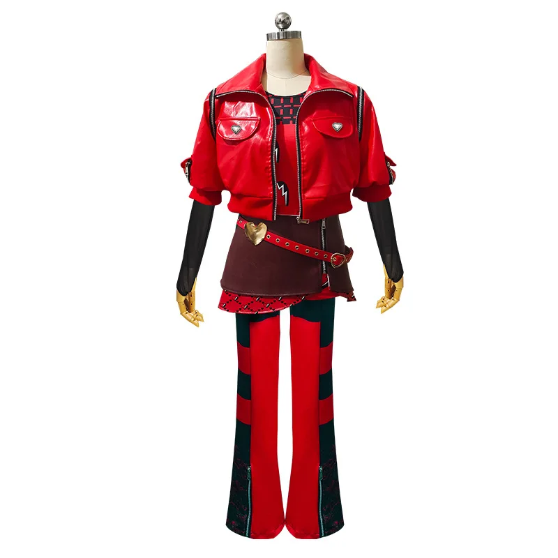 Movie Descendants The Rise of Red Cosplay Costume Red Leather Uniform ...