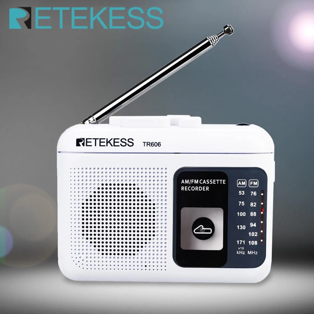 Retekess Tr606 Cassette Playback Radio Fm/am Portable Radio Voice ...