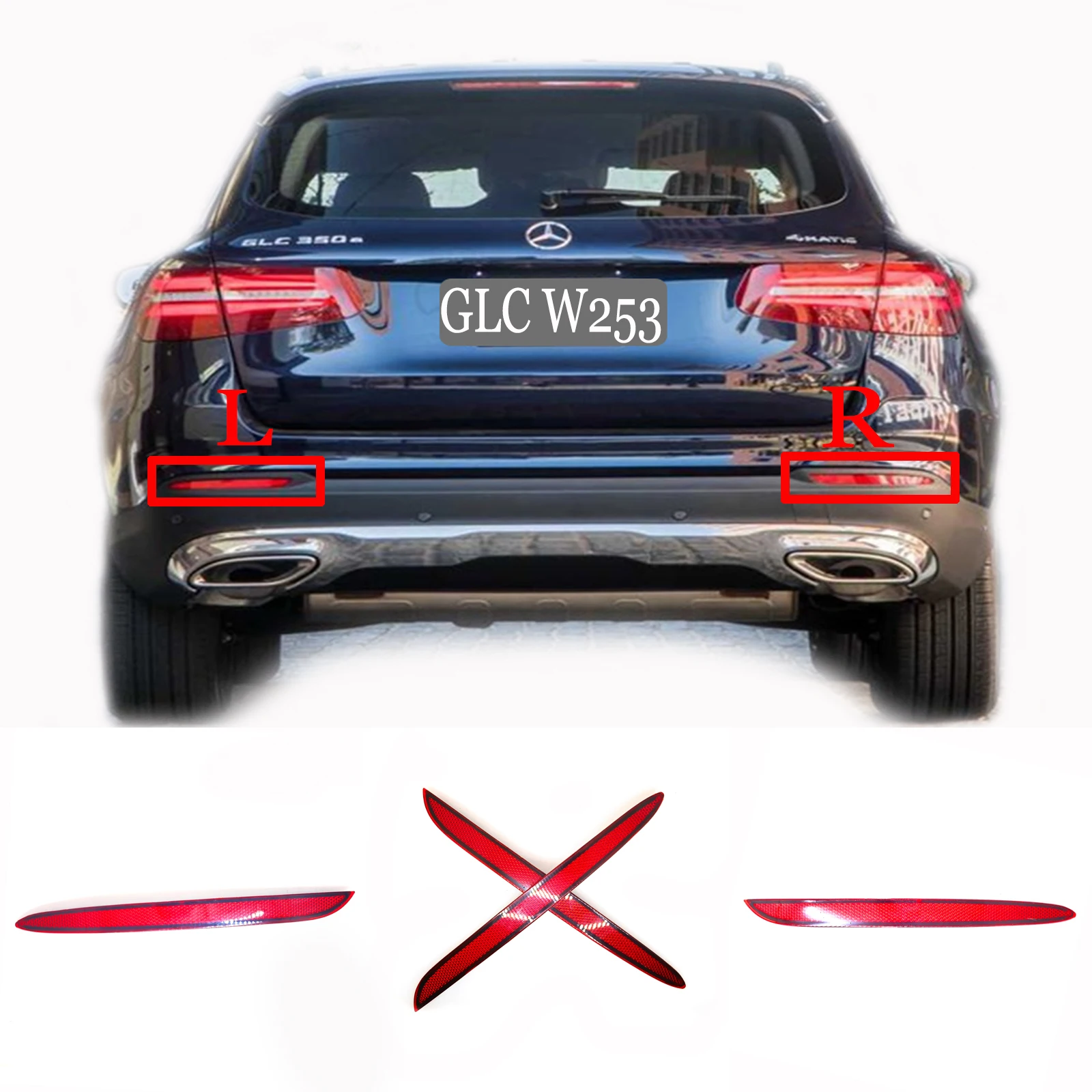 Rear Reflector Fit 16-23 Mercedes-Benz GLC Coupe W253 C253 200 220 220d ...