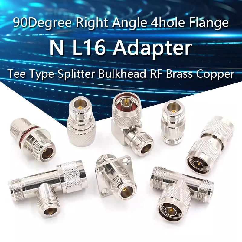N-Type-Connector-L16-N-Male-Female-90Degree-Right-Angle-4hole-Flange ...