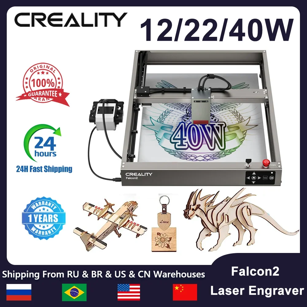 Creality Falcon 2 Laser Engraver 40W 22W 12W High Accuracy Air Assist ...