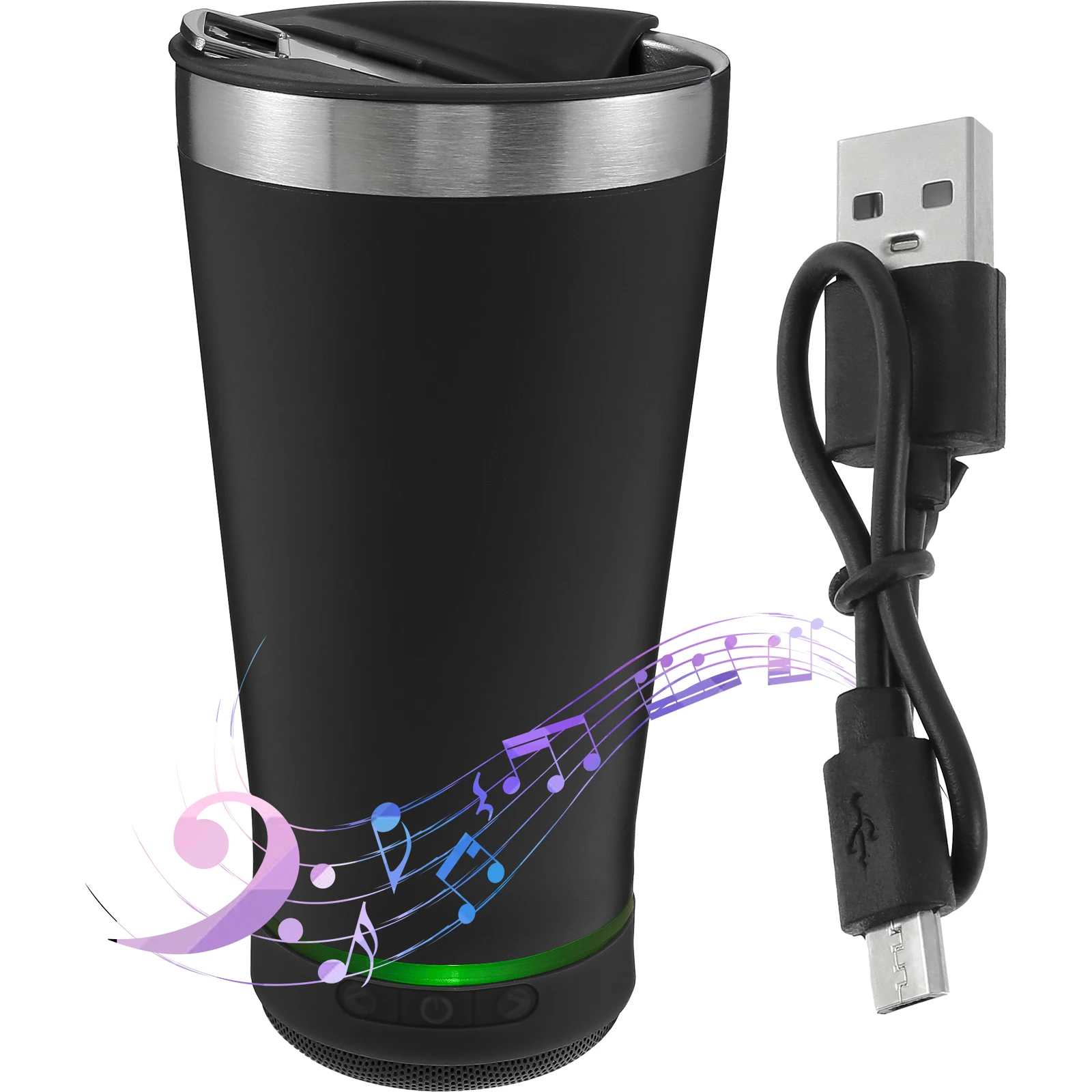 500ML-Smart-Water-Bottle-Stainless-Steel-Leak-Proof-Music-Tumbler-Cup ...
