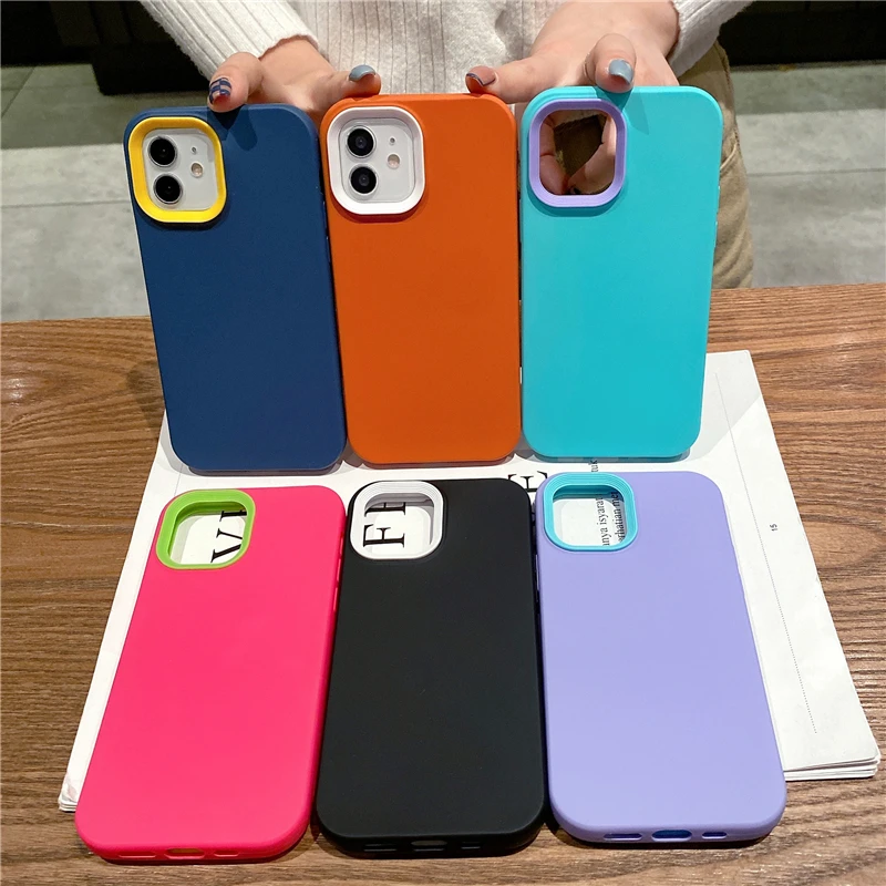 Fashion Solid Color Phone Case For Iphone 13 12 Mini 11 Pro Max X Xs Xr ...
