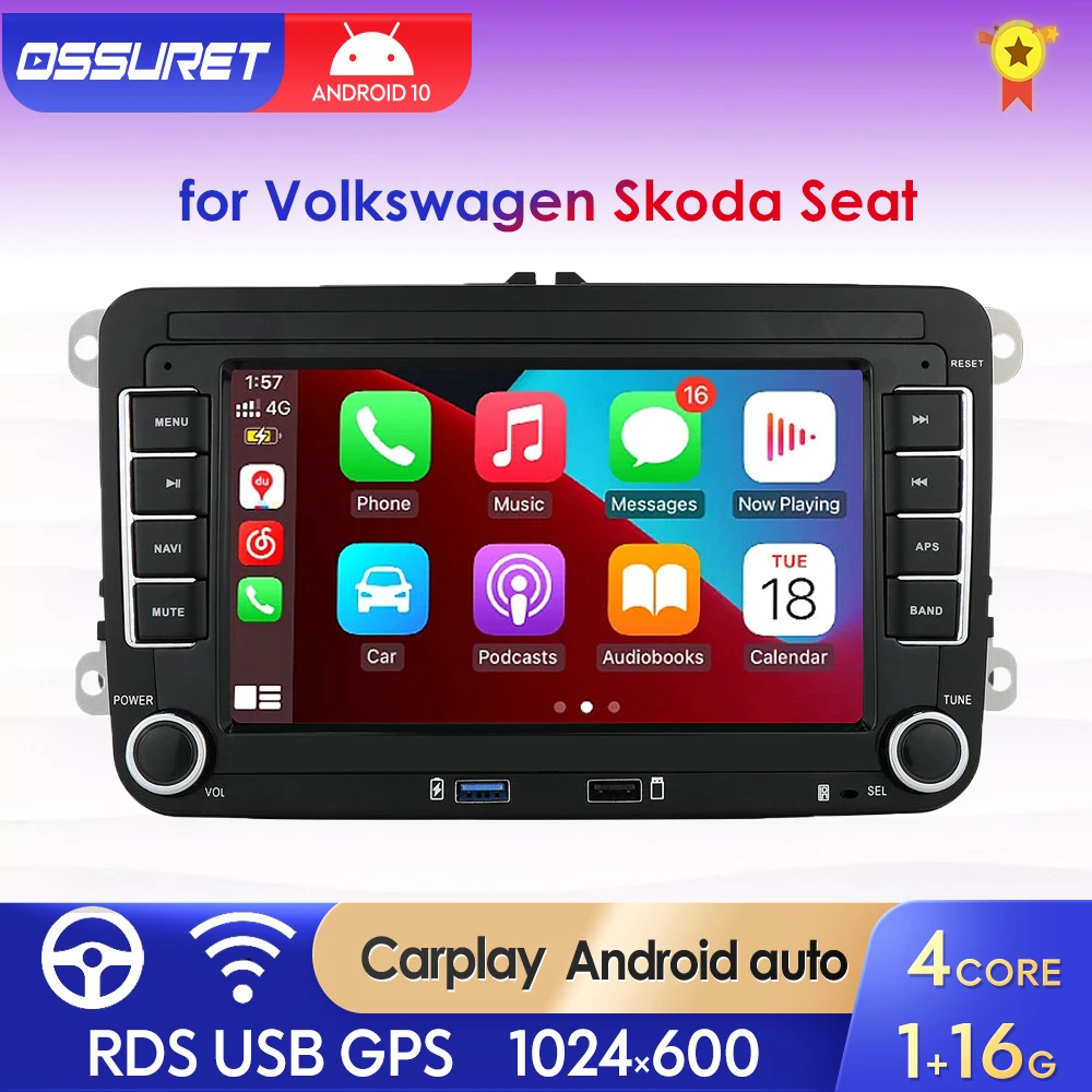 7" Android Car Radio for VW POLO GOLF 5 6 Plus PASSAT B6 JETTA TIGUAN ...