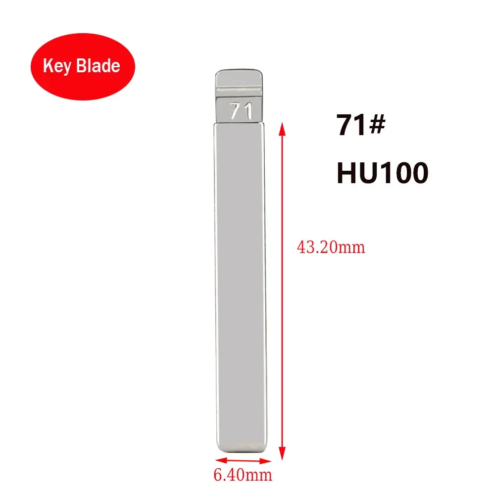 10pcs 71# HU100 Metal Uncut Blank Flip KD Remote Key Blade for Opel ...