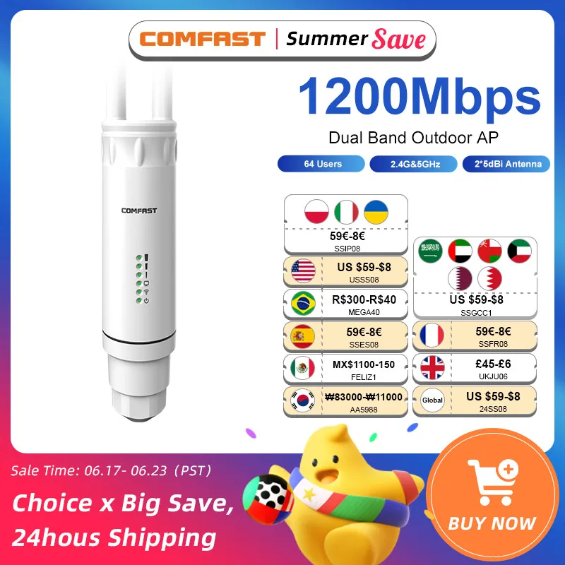 Comfast-300M-1200M-Outdoor-Access-Point-Wireless-WiFi-Extender-2-4G ...