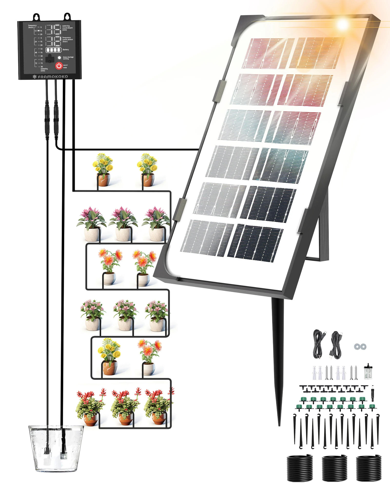 Solar Drip Irrigation , Solar Powered Automatic Watering System ...