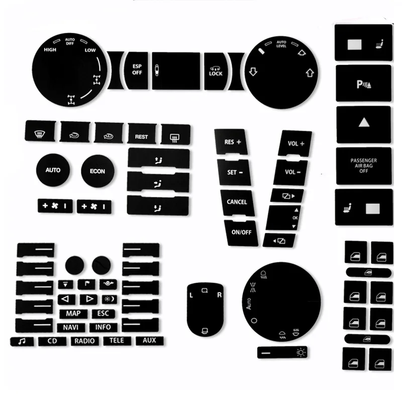 Car-Interior-Stickers-Radio-Climate-Control-Button-Repair-Decals ...