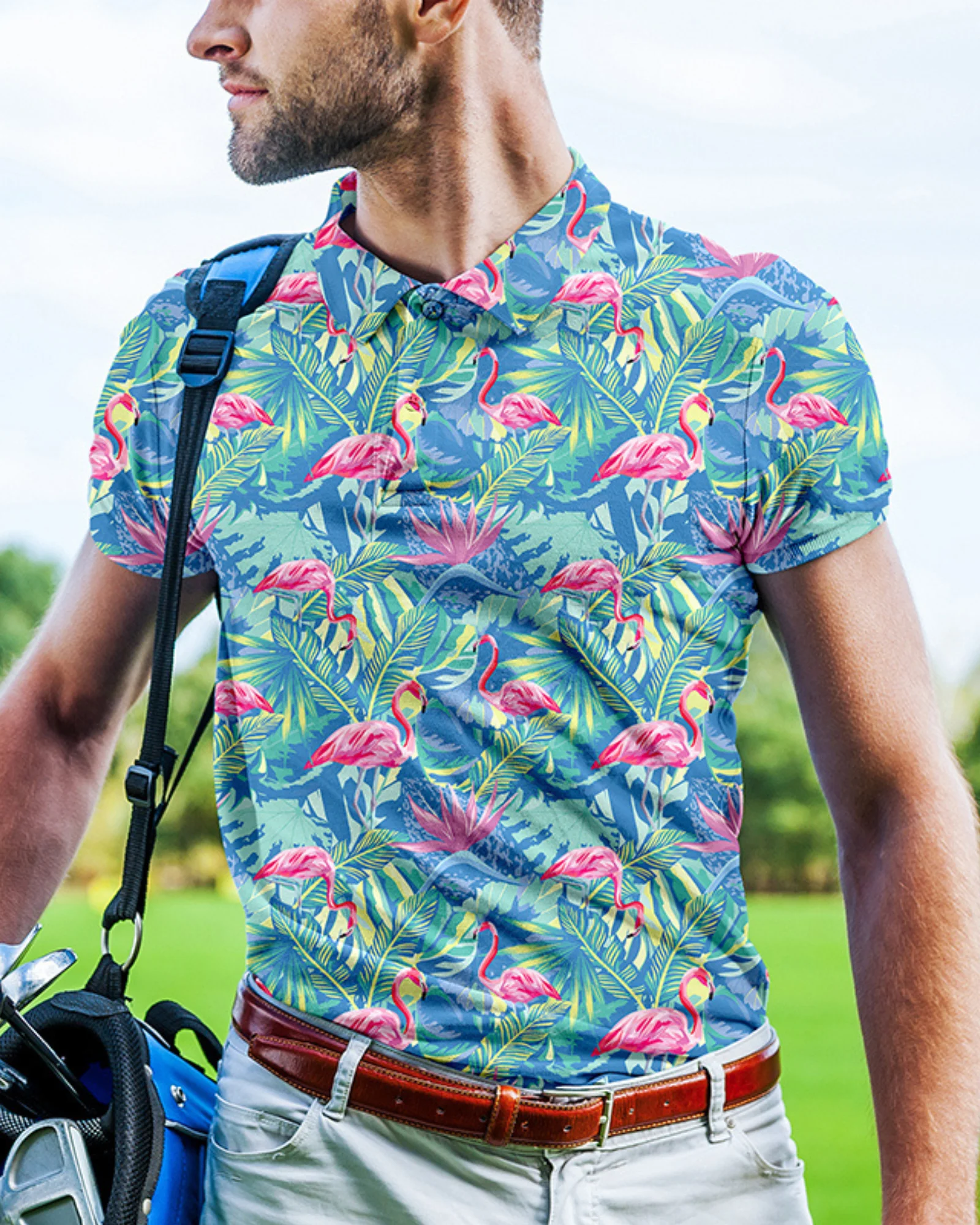 Flamingos-Polo-T-Shirts-Art-Print-Trending-Shirt-Summer-Short-Sleeve ...