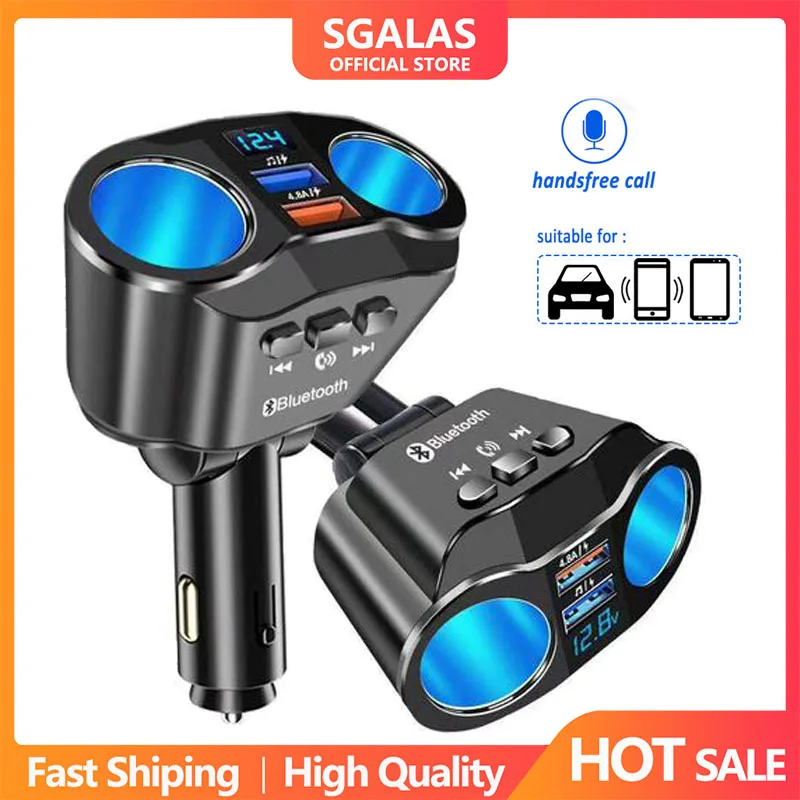 Dual-USB-Car-Fast-Charger-2-Port-LCD-Display-12-24V-Cigarette-Socket ...