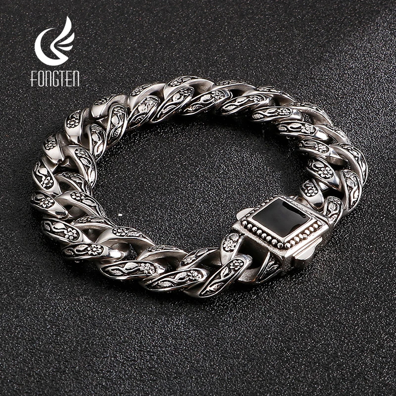 Fongten-Totem-Pulseira-para-Homens-Charme-de-A-o-Inoxid-vel-Corrente ...