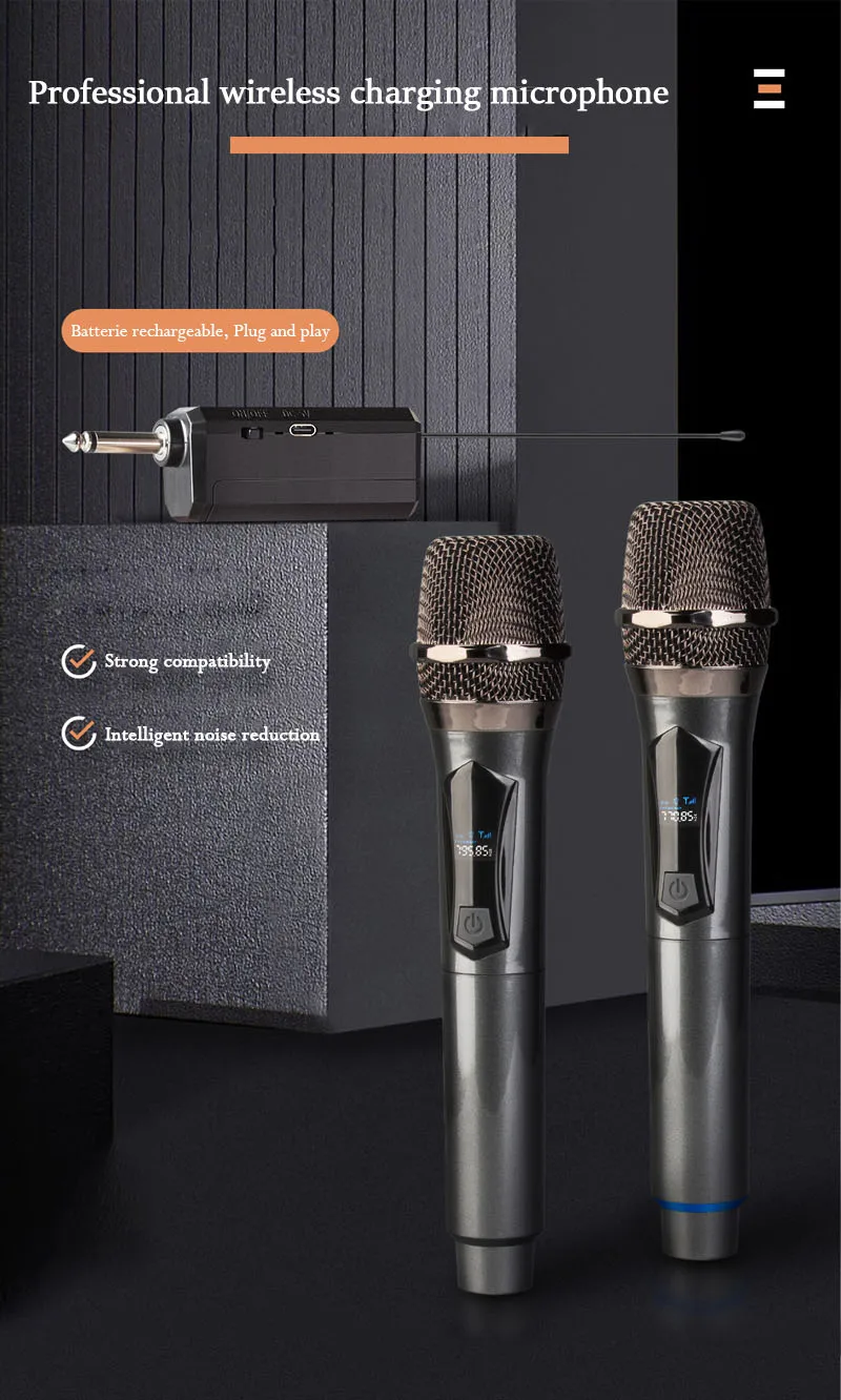 Karaoke Wireless KTV Dual Handheld Dynamic Microphone Professional Home ...