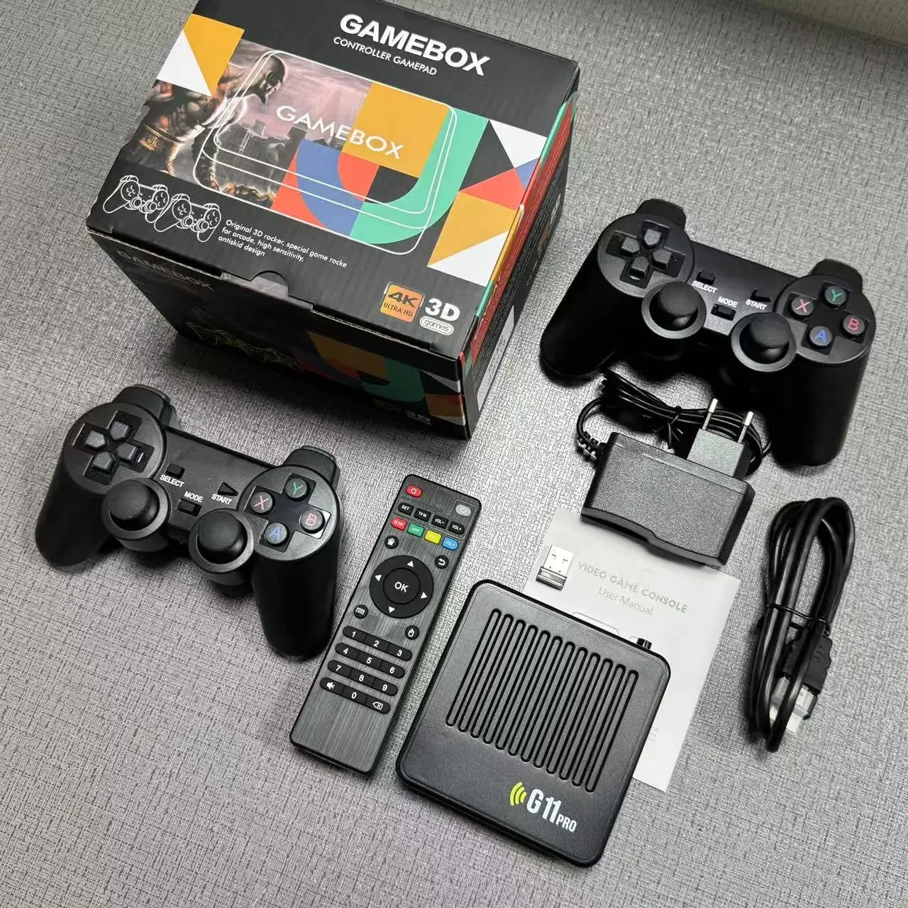 2025 G11 Pro Game Box 4K HD TV Game Stick 2.4G Wireless Dual Controller ...