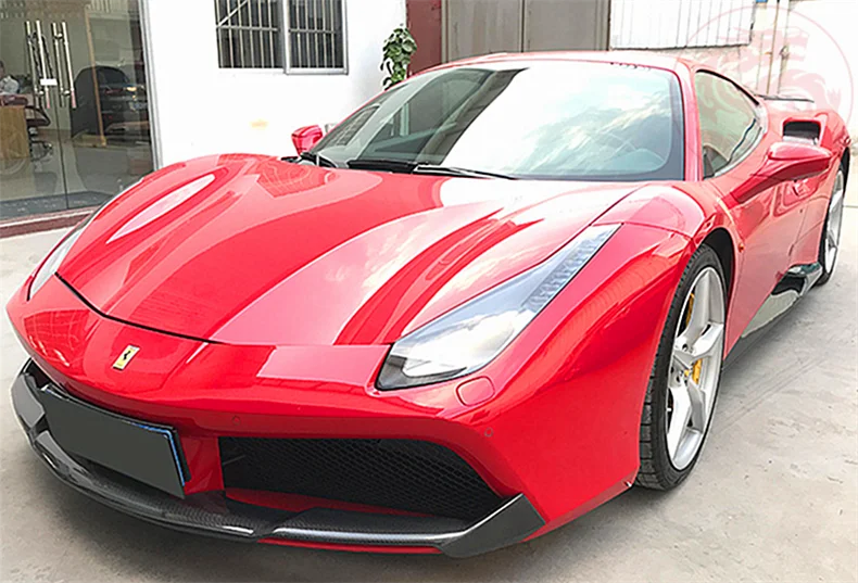 For Ferrari 488 High Quality REAL Carbon Fiber Front Lip Splitters Rear ...