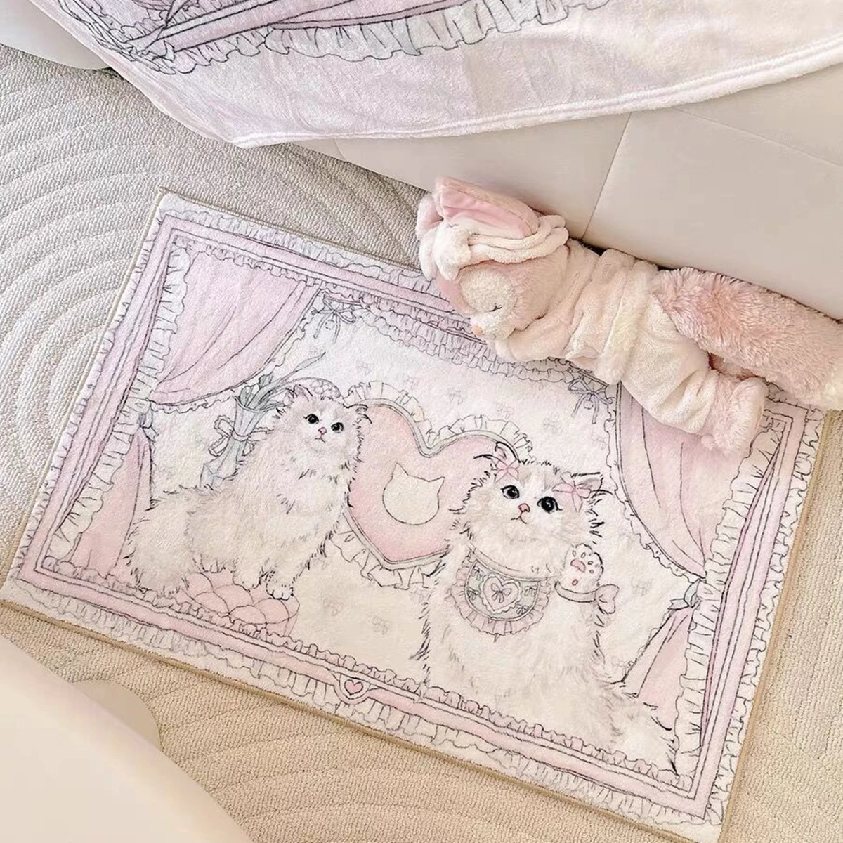 Cute-Cat-Area-Rug-for-Bedroom-Children-s-Room-Carpet-Cartoon-Style-Foot ...