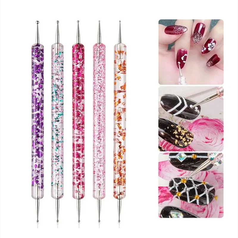 5Pcs-set-Portable-Nail-Art-Dotting-Pen-Crystal-Beads-Handle-Dual-ended ...