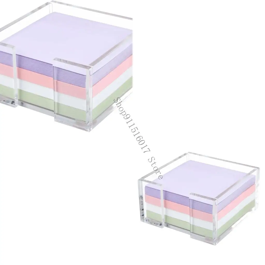 Large Sheets Colorful Note Pad In Clear Plastic Container Multicolor ...