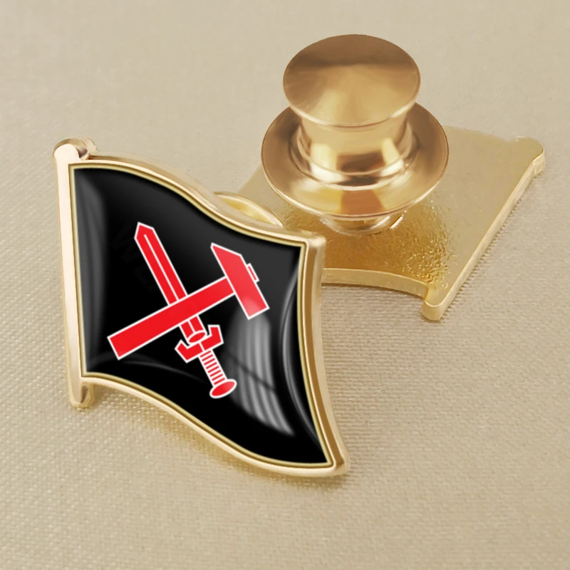 Black Front Strasserism Flag Brooch Badges Lapel Pins