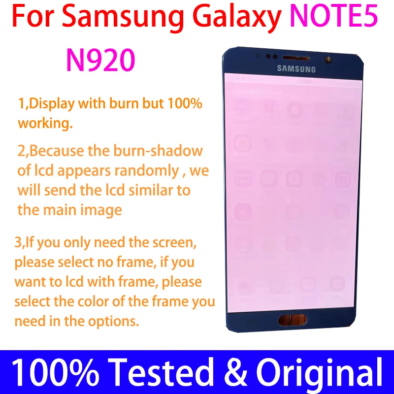 Pantalla LCD Amoled original de 5,7 pulgadas para SAMSUNG Galaxy Note 5 ...