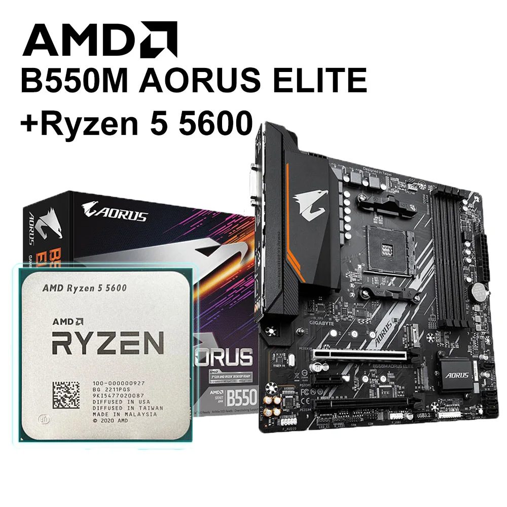 Conjunto-de-Motherboard-AORUS-ELITE-Processador-AMD-Ryzen-5-5600-DDR4 ...