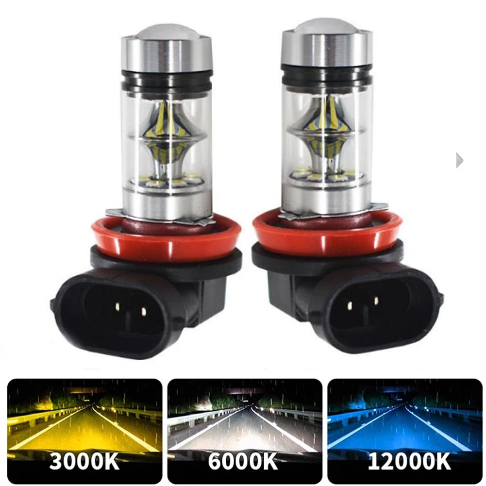 2Pcs H8 H11 Led HB4 9006 HB3 9005 Fog Lights Bulb 5050SMD 12000LM 6000K ...