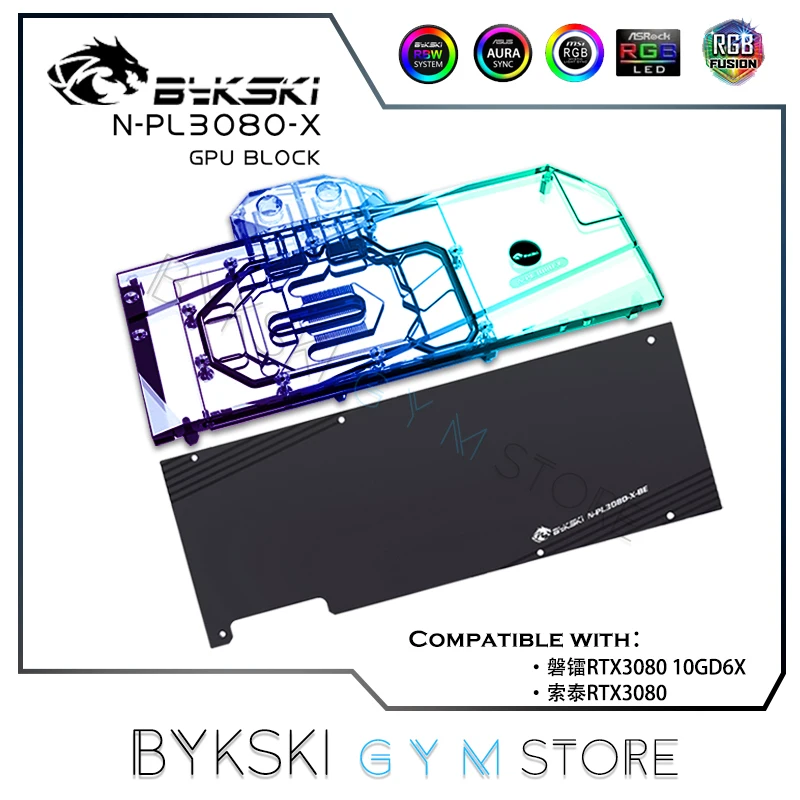 Bykski bloque de agua GPU para Peladn RTX3080 10GD6X /Zotac RTX 3080, radiador de tarjeta ...