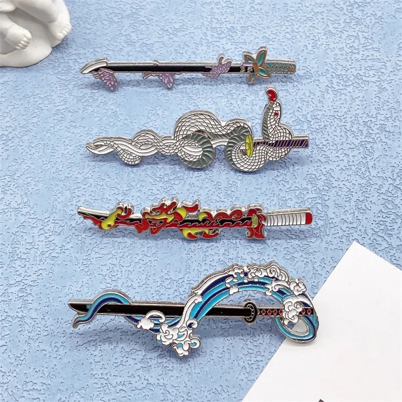 New-Fashion-Personality-Snake-Flame-Weapon-Shape-Metal-Enamel-Brooch ...
