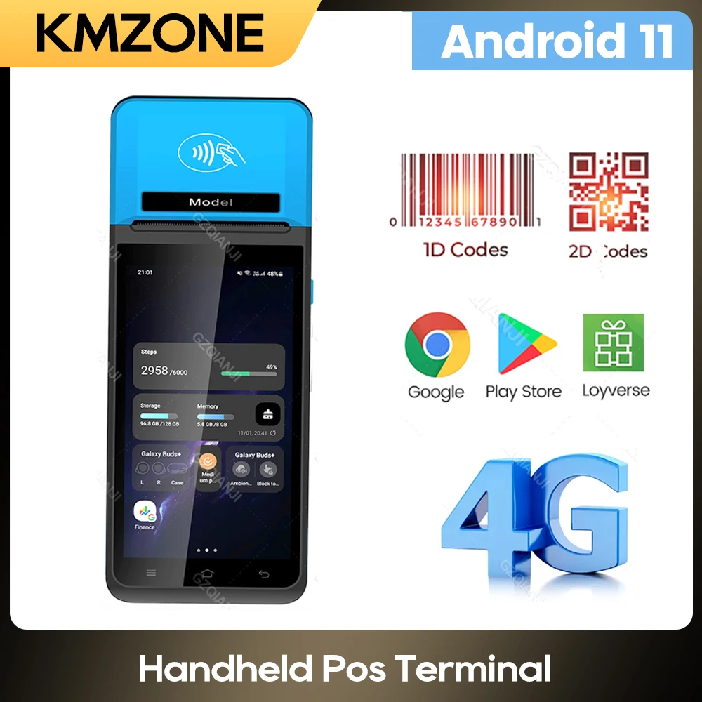 Smart Handheld POS Android 11 Terminal 3G 4G NFC Mobile 58mm Pos ...