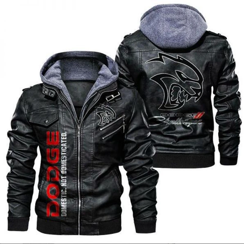 New-Autumn-Winter-Leather-Dodge-Logo-Men-s-Jacket-Removable-Hoodied-Motorcycle-Jacket-Men ...
