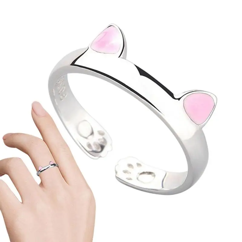 Cat-Adjustable-Rings-Adjustable-Cat-Paw-Footprint-Ring-Fashion-Couple ...