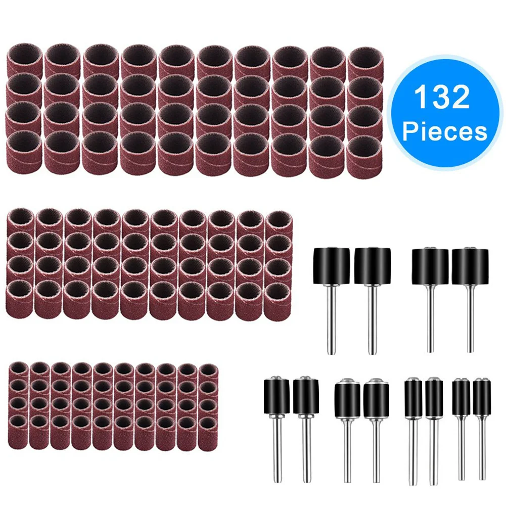132-Pieces-Mandrels-Aluminum-Oxide-Accessories-Drum-Sander-Set-Rotary ...